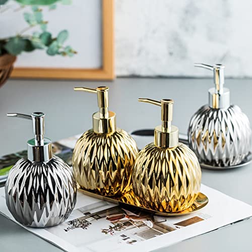 Soap Dispenser Soap Bottle Foaming Lotions Refillable Bottle Flower Pump Head Soap Shampoo Cosmetic Empty Bottle 250ML Bathroom Soap Dispenser (Color : Gold)