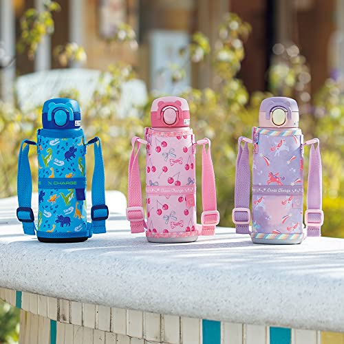 Zojirushi SM-UA48-AJ Water Bottle, Kids, One-Touch Stainless Steel Mug, Seamless, 1.6 fl oz (0.48 L), Dinosaur Blue