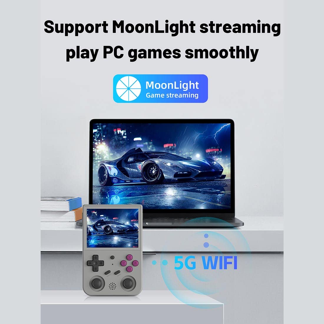 ZUSTER Handheld Game Console 16G+128G RG353VS 25,000 Games 3.5 Inch IPS Screen Open Source Arkos Linux System Nostalgics Arcade Retro Game Machine for Kids Adult