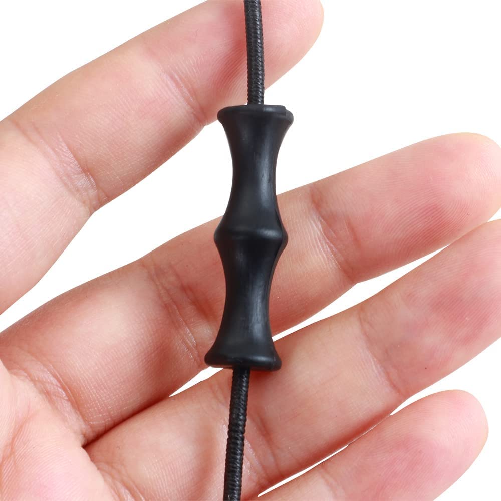 SOPOGER 3 Set Bowstring Finger Guards Archery Finger Savers Soft Silicone Finger Protector Left & Right Hand for Hunting with Pin (Black)