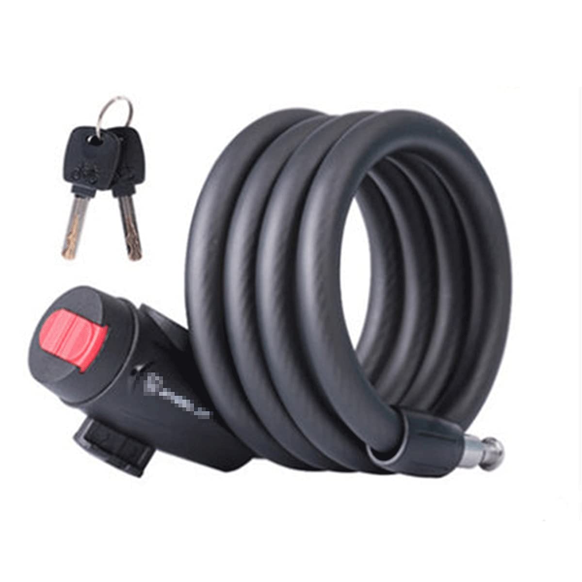 UFFD Bike Lock, Anti-Cut Lock ​Mounting Bracket,High Security for Bicycle, E-Sctooer and Motocycles (Color : Black, Size : 1.8M)