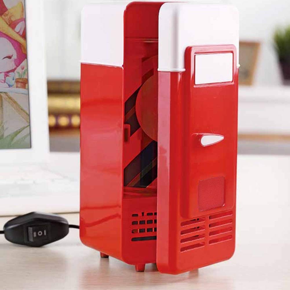 N/A Portable 5V Desktop USB Electric Refrigerator Mini Car Beverage Drink Cooler Cooling Fridge Home Picnic Camping Travel (Color : E)