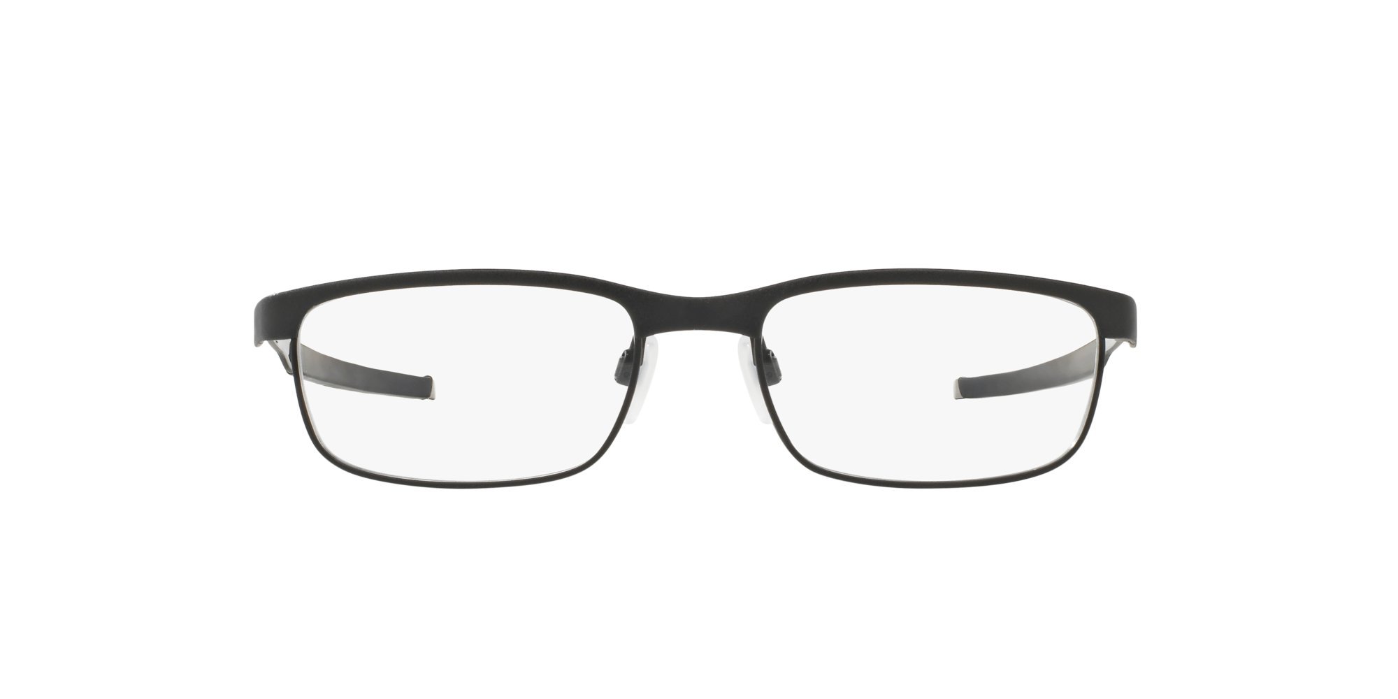 Oakley Men's Ox3222 Steel Plate Rectangular Prescription Eyeglass Frames, Powder Coal/Demo Lens, 52 mm