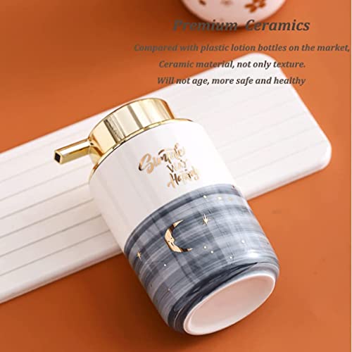 Soap Lotion Dispenser Ceramic Foam Soap Dispenser Easy to Fill Reusable Soap Pump High Capacity Lotion Dispenser for Liquid Soap Shampoo 13.5 Oz Reusable
