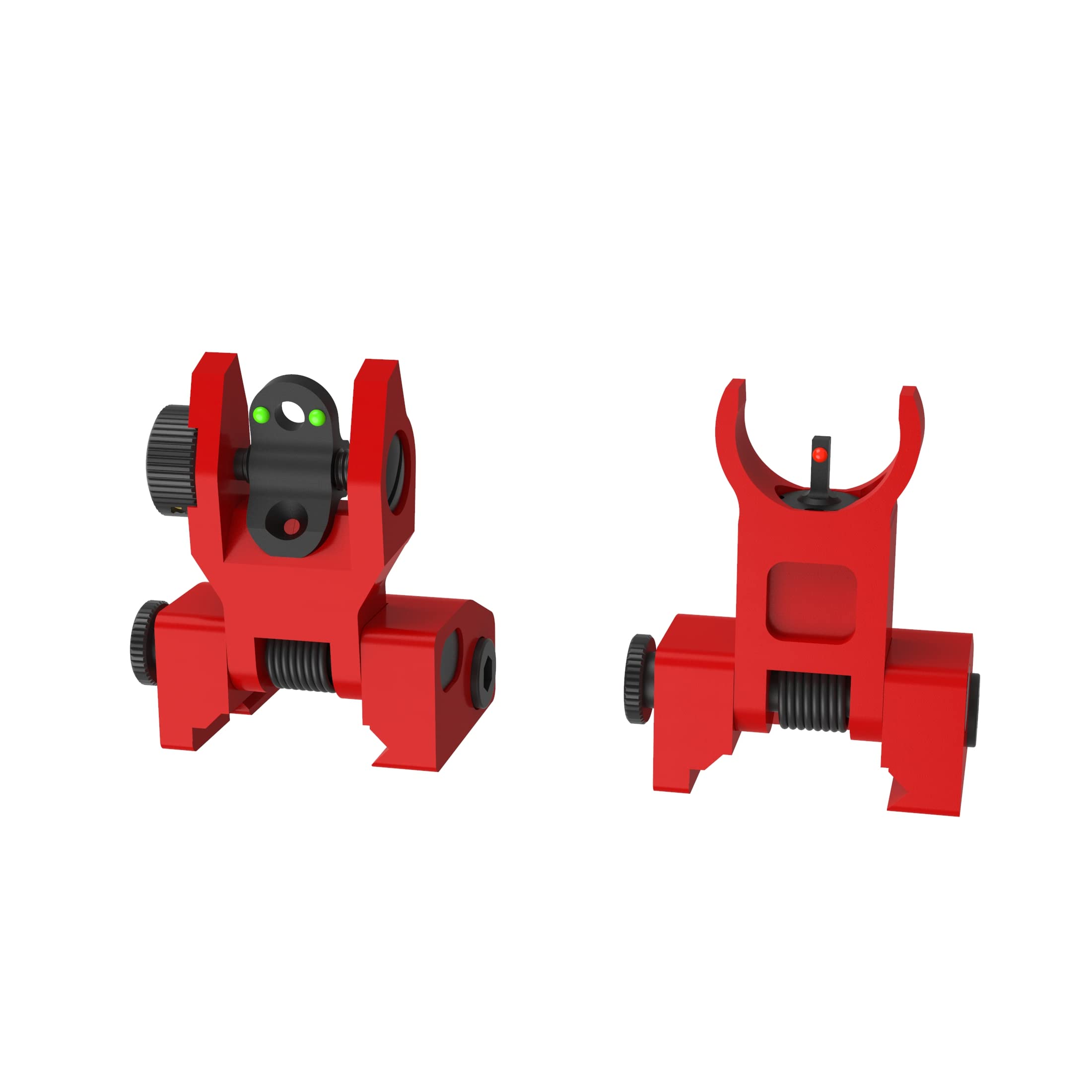 ZONGER Flip-Up Sight, Backup Iron Sight with Red and Green Dot for Picatinny Weaver Rails (Red)