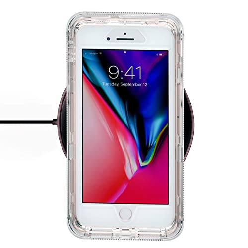 MXX iPhone 8 Plus Heavy Duty Case 3 in 1 Layers Rugged Rubber Shockproof Protection Case Cover for iPhone 7 Plus/iPhone 8 Plus - Clear (Transparent)