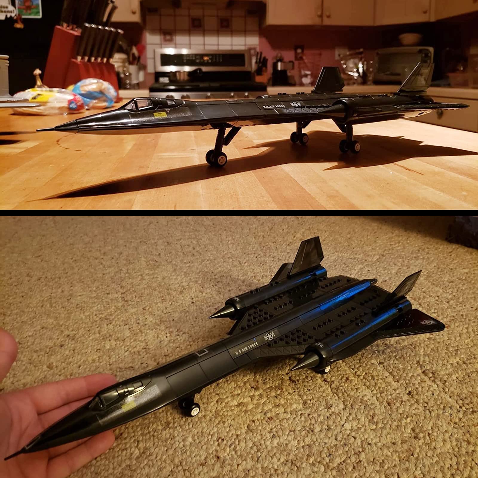 ZYLEDW Airplane Building Bricks Set SR-71 Blackbird Plane Model Reconnaissance Aircraft Army Jet Fighter Building Blocks Kit for Adults Kid Older Than 6 4005