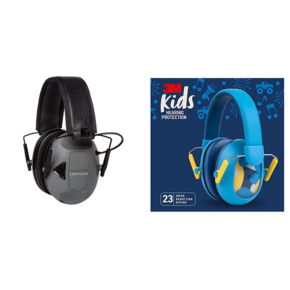 Peltor Sport RangeGuard Hearing Protection & 3M Kids Hearing Protection Plus, Blue