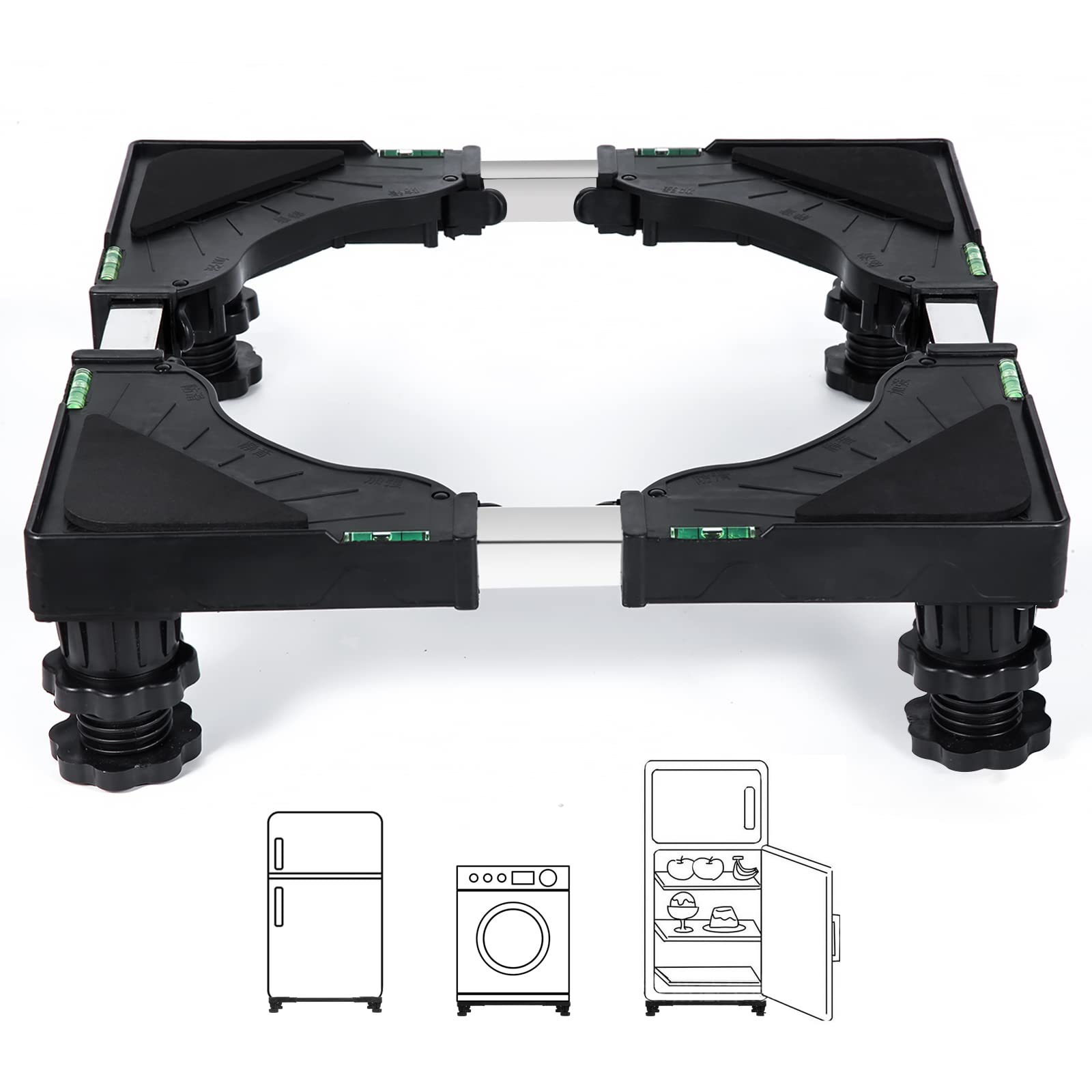 Nefish Mini Fridge Stand and Upgraded Washer and Dryer Stand Bundle