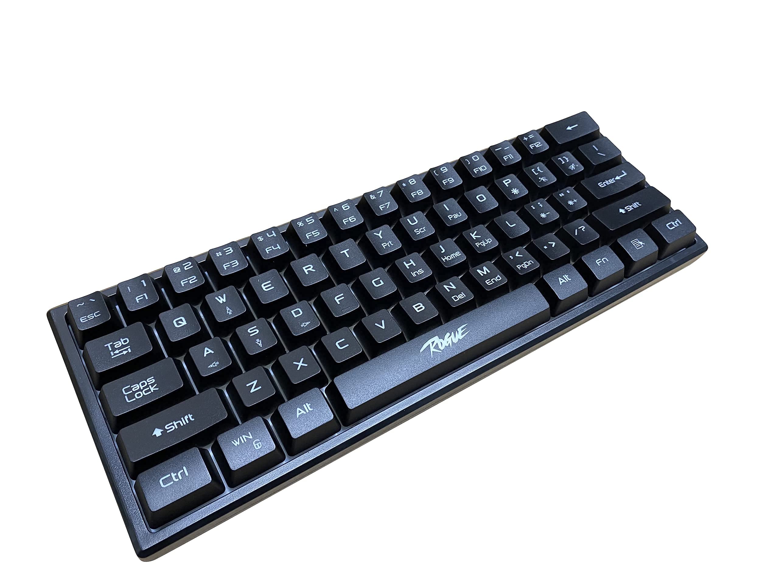 ROGUE Silent 60% Gaming Keyboard, RGB Backlit Ultra-Compact Mini Keyboard, Quiet Ergonomic Water-Resistant Mechanical Feeling Keyboard for PC, MAC, PS4, Xbox ONE
