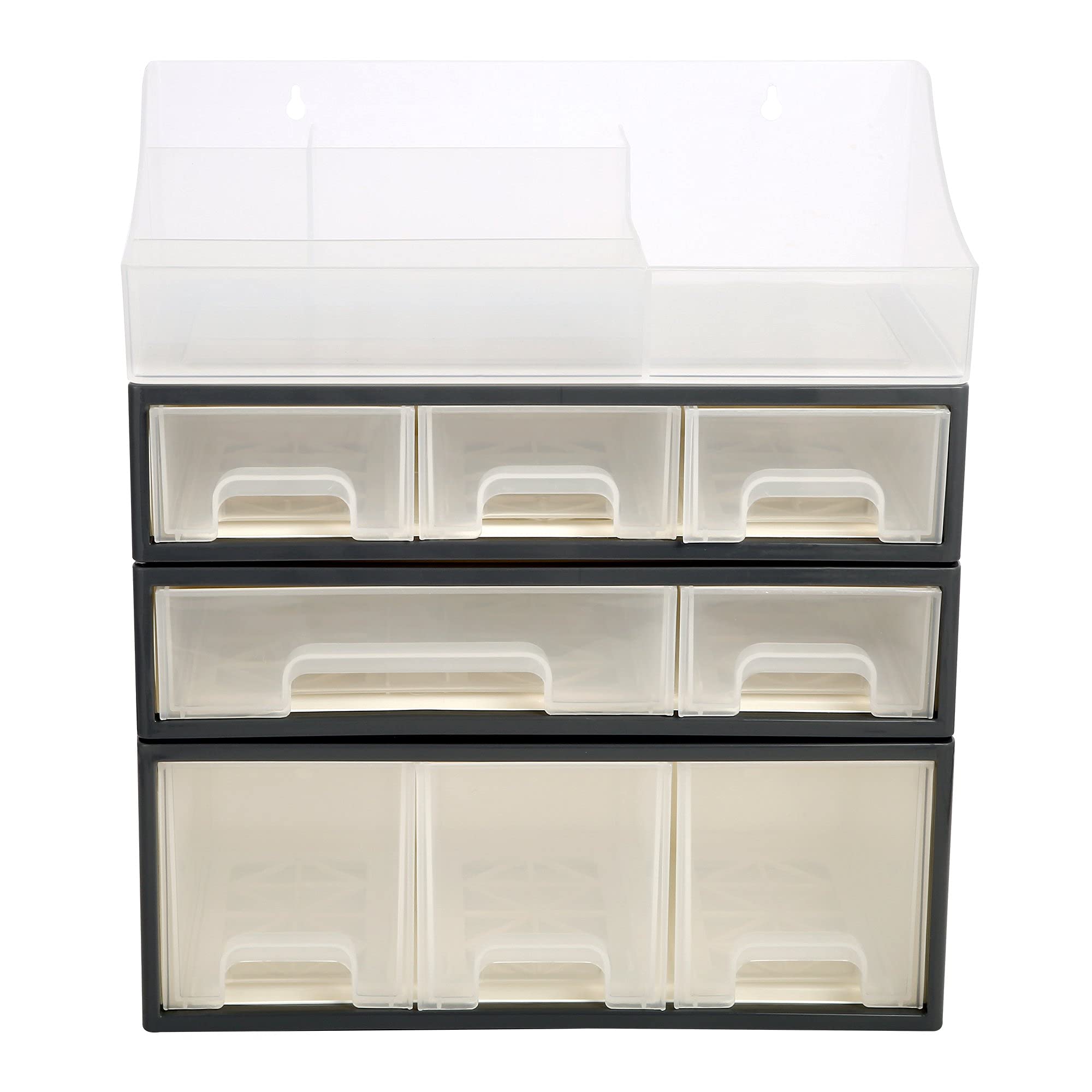 ROSELIFE Cosmetic Storage Box, Makeup Organizer, [TEAB] Drug Organizer Storage Box, Medicine Storage, Desktop Stationery Organizer, Kitchen Spices Organizer, 4 Pieces 8 Drawers, 5 Slots, Transparent