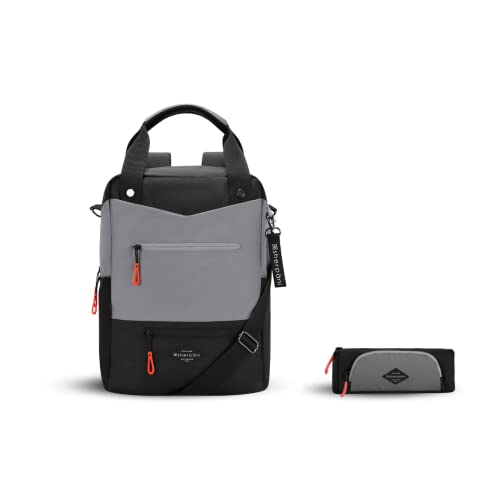Sherpani Travel Bag Bundle, Camden Convertible Backpack with Poet Pencil Case for Women (Stone)