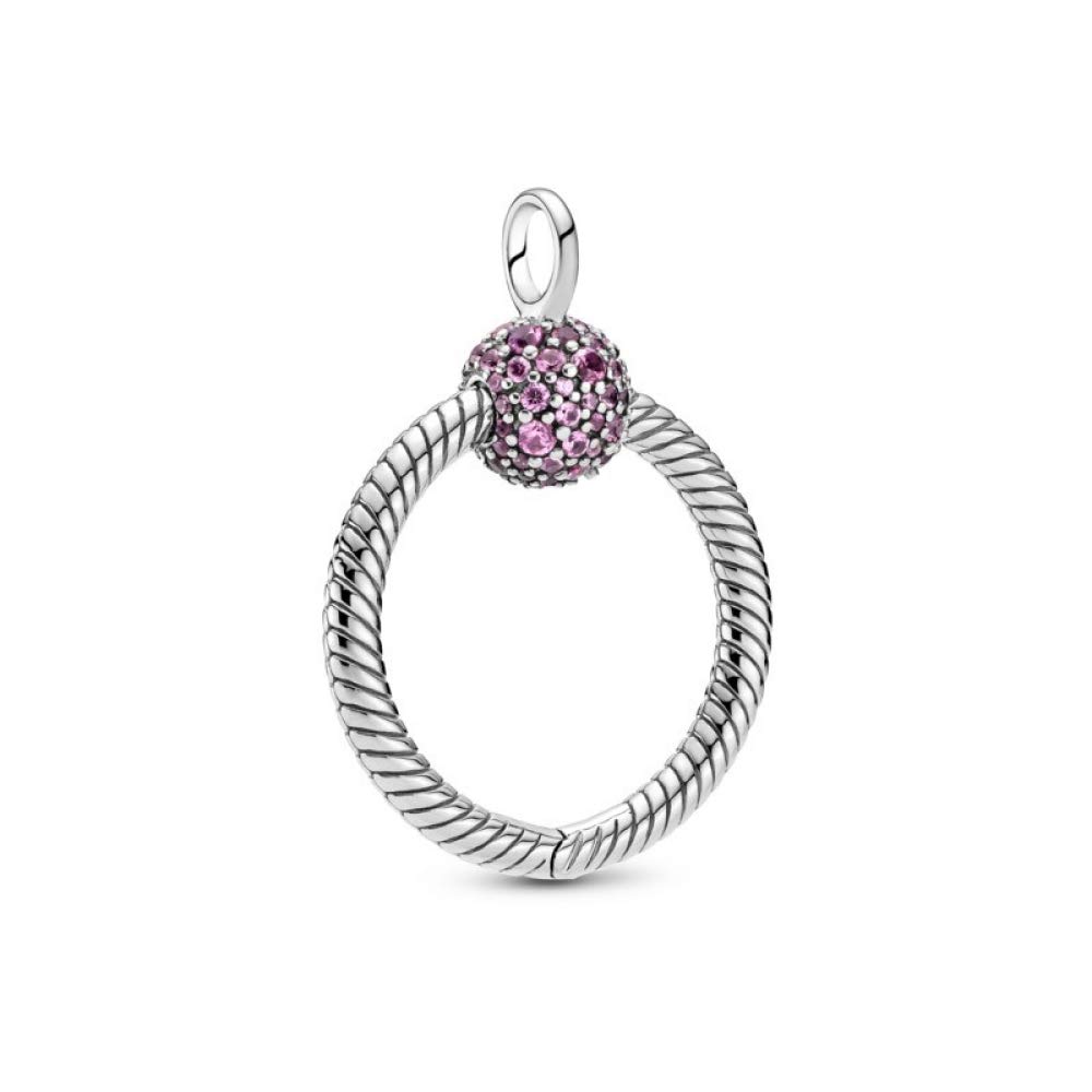 PANDORA Moments Small Pink Pave O Pendant Necklace & Pendants