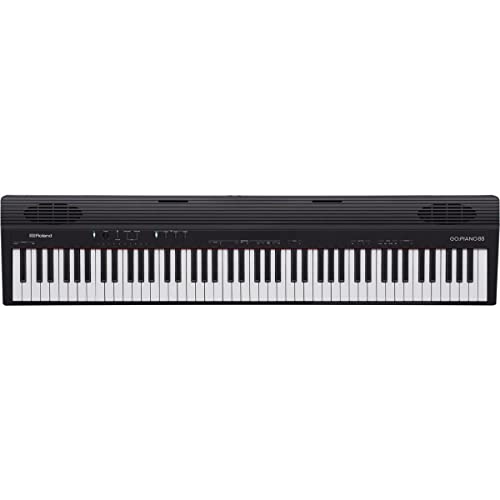 Roland GO:PIANO88 88-Note Digital Piano with Onboard Bluetooth Speakers - with H&A Closed-Back Studio Monitor Headphones