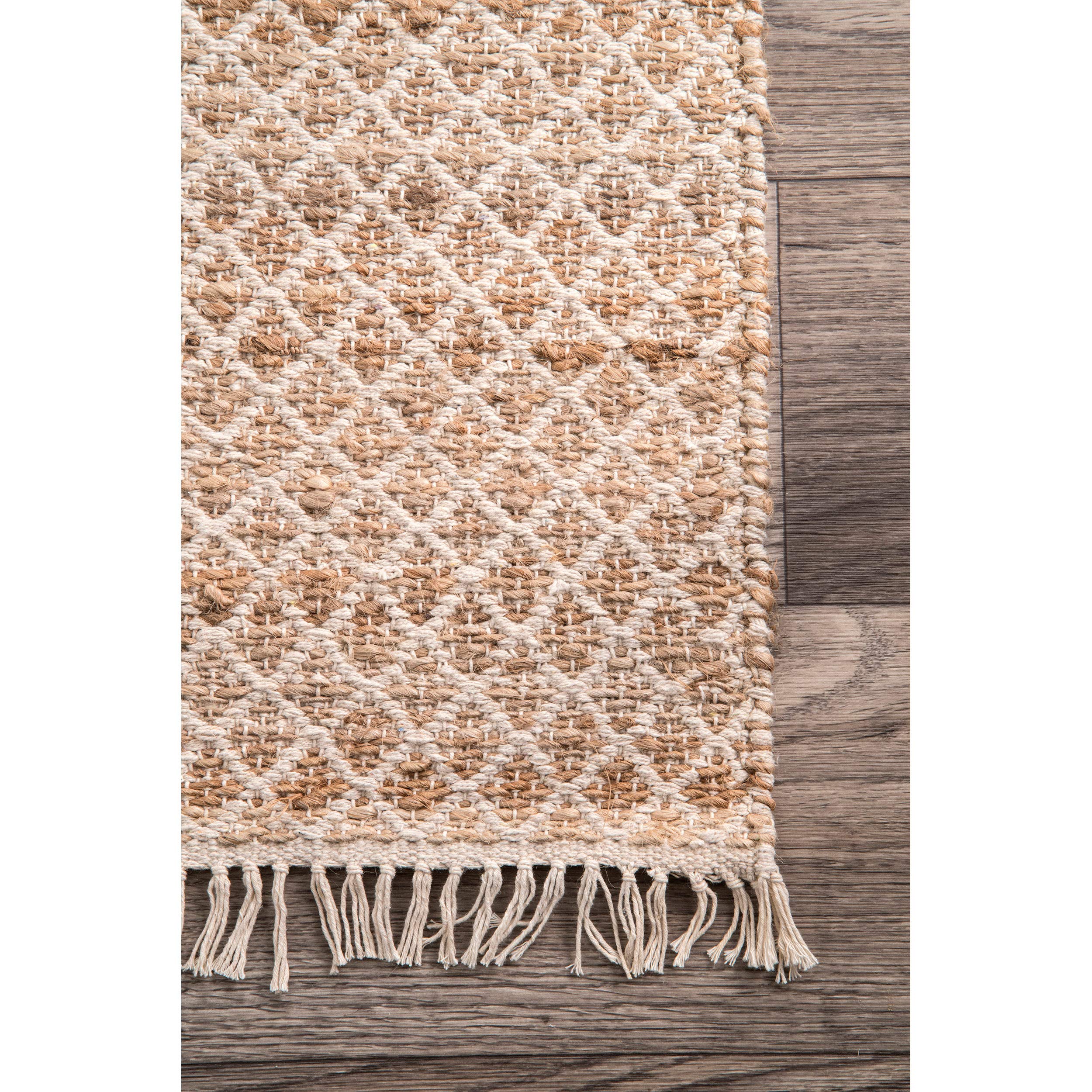 nuLOOM Sacha Trellis Tassel Area Rug, 8x10, Natural