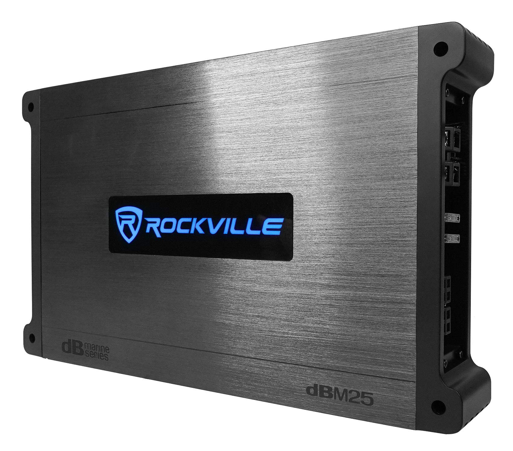 Rockville (2) RKL80MBW 8" 900w Marine LED Speakers+Receiver+Amplifier+Amp Kit