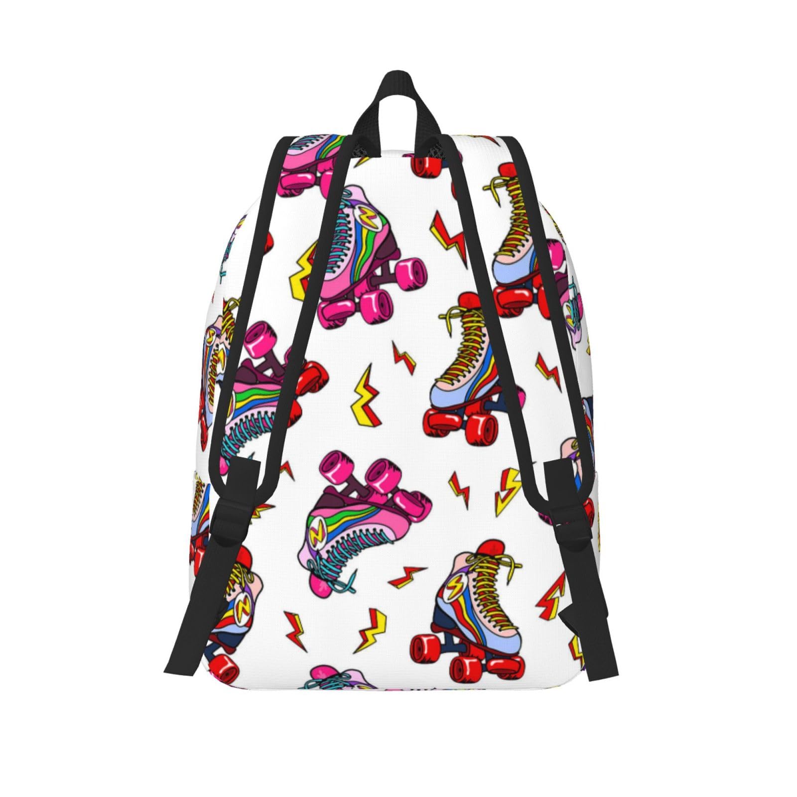 NOKOER Color Roller Skates Print Printed Canvas Backpack,Casual Daypacks,Laptop Backpack,Lightweight Travel Daypack