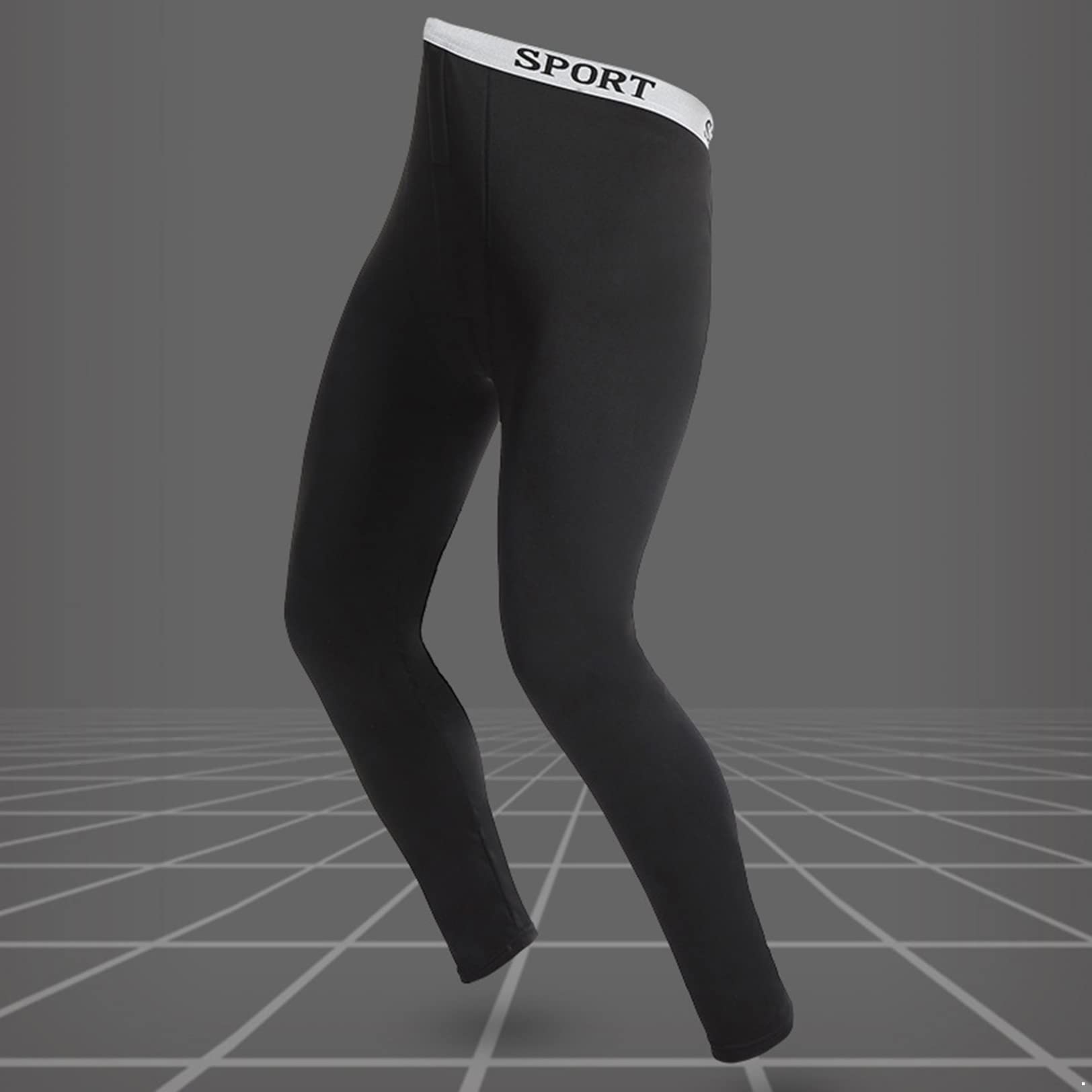 vastwit Men Thermal Underwear Pants Athletic Leggings Tights Base Layer Bottom Long Johns PantsTrousers Black A 3X-Large