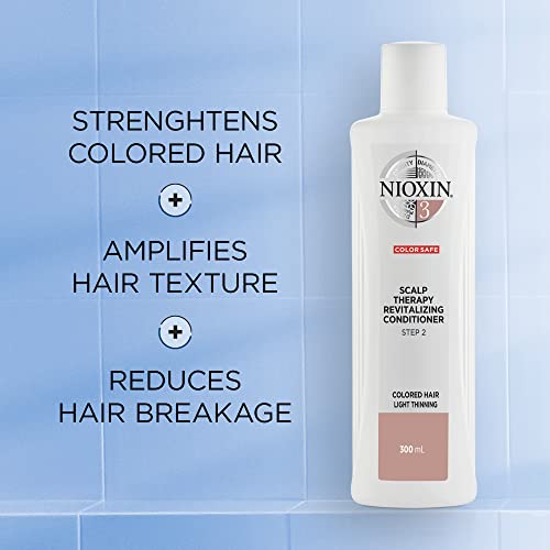 Nioxin System 3 Scalp + Hair Conditioner - Hair Thickening Conditioner for Damaged Hair with Light Thinning, 10.1 fl oz (Packaging May Vary)