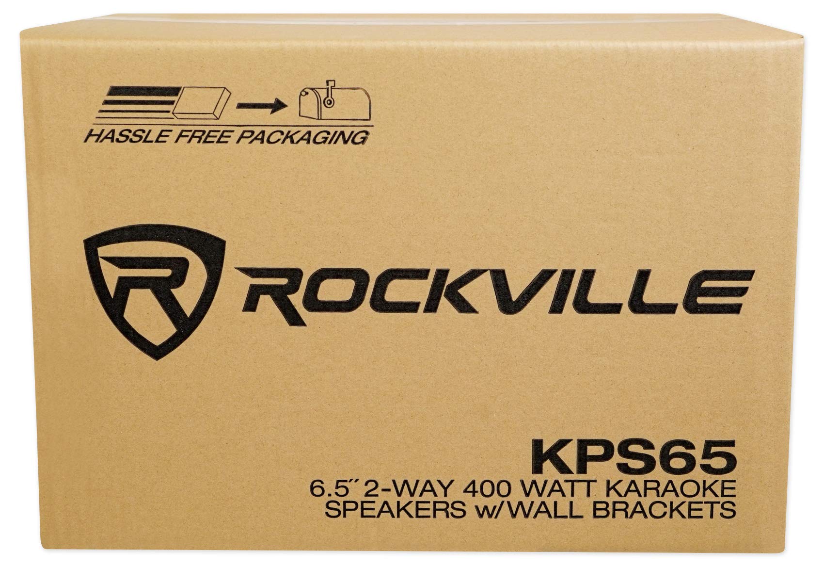 Rockville Pair KPS65 2-Way 400 Watt Karaoke Speakers+Wall Brackets/MDF, Black, 6.5"