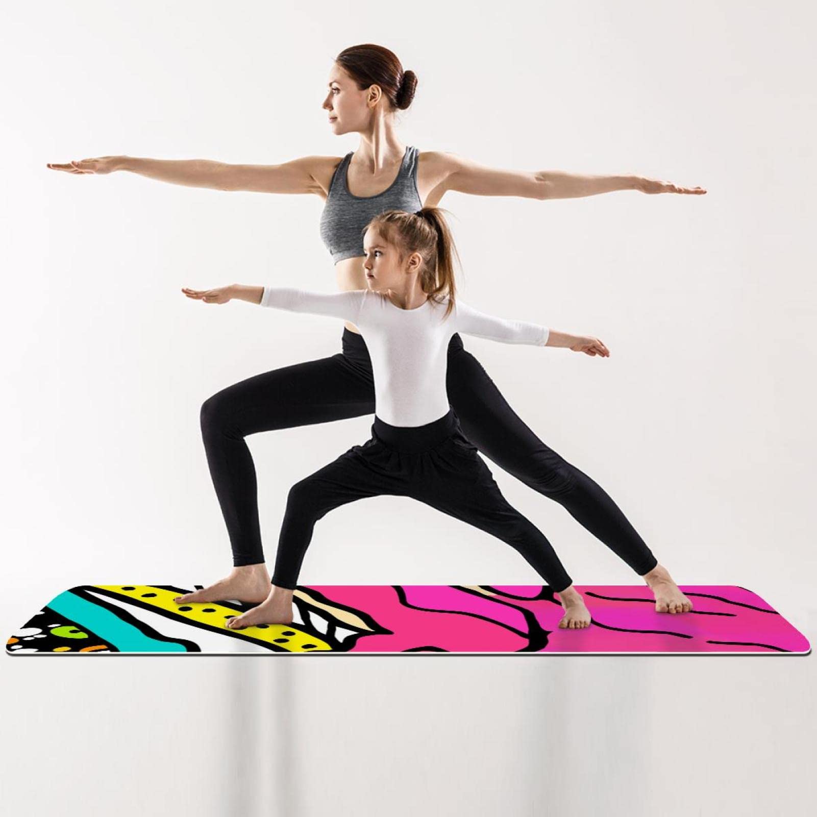 Yoga Mat, Yoga Mats for Home Workout, Workout Mat, Exercise Mats, Pilates Mat, Colorful Abstract Graffiti Art