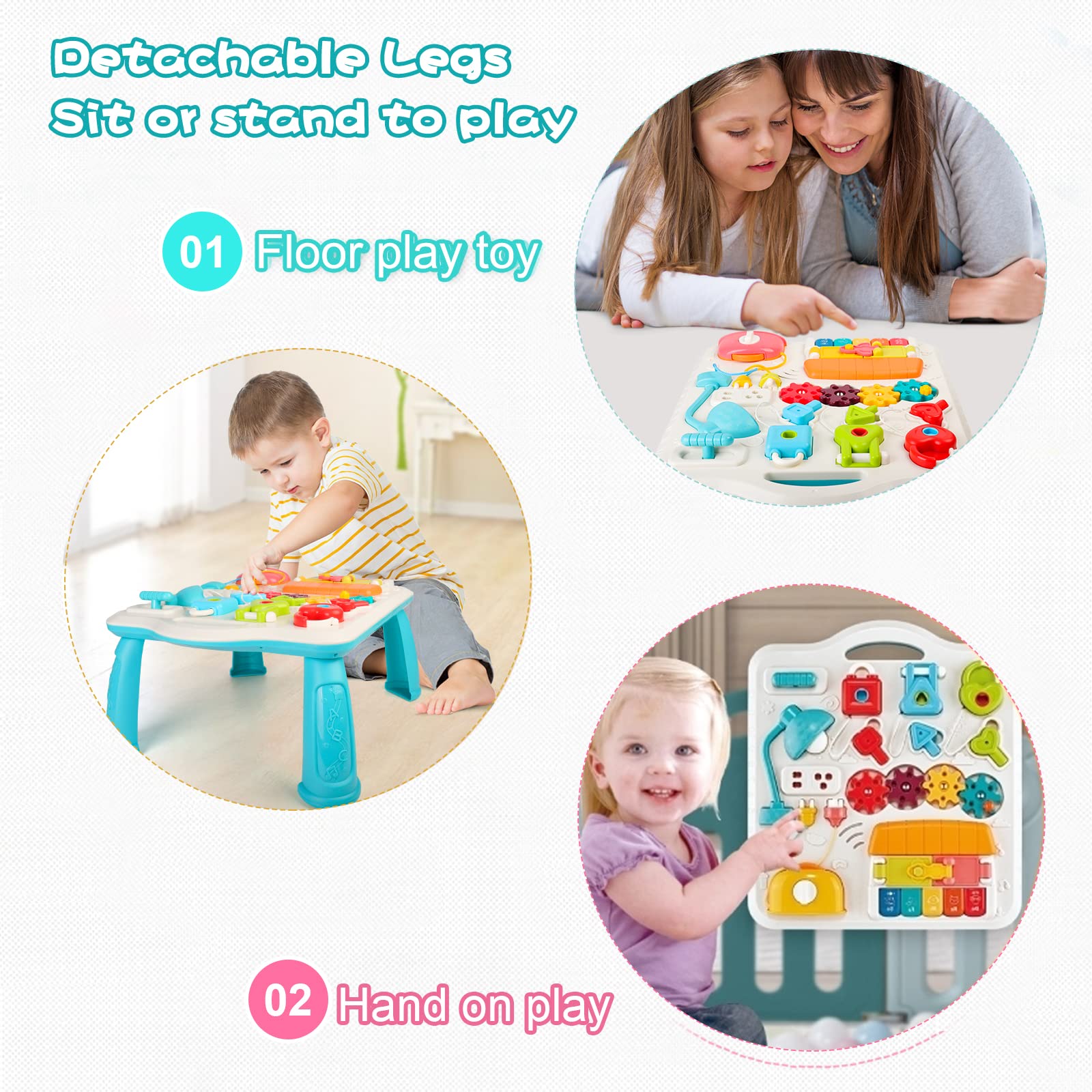 YOOYID Learning and Groove Musical Table with Lights & Melodies, Activity Table for Toddlers 1 2 3 Years Old