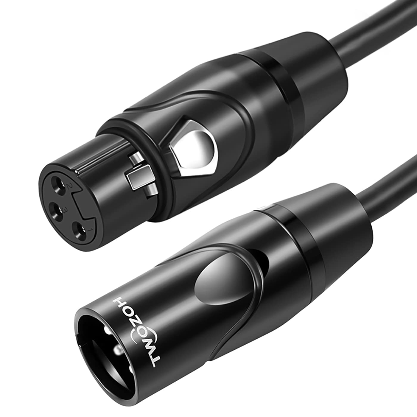 Twozoh XLR Cables 3.3FT 2 Pack, Balanced 3Pin XLR Male to Female Audio Microphone Cable (Professional/HiFi)