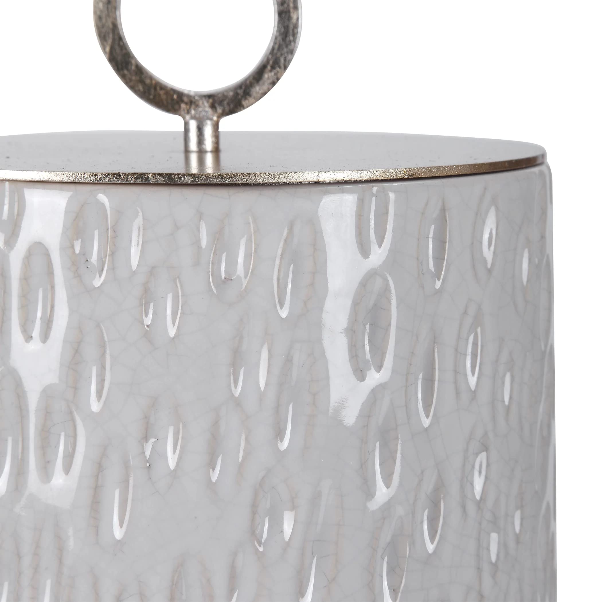 Uttermost Cyprien Off-White and Smoke Gray Ceramic Containers Set of 2