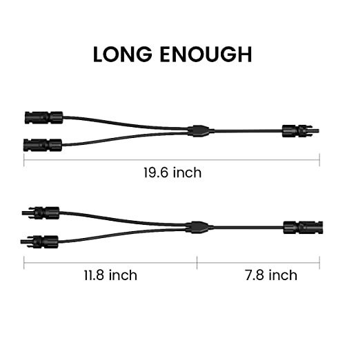 Solar Panel Connector Parallel Adapter Cable M/FF and F/MM NURZVIY SolarEpoch 1-to-2 Y Branch Solar Connectors Parallel Wire Plug Tool Kit for Solar Panel