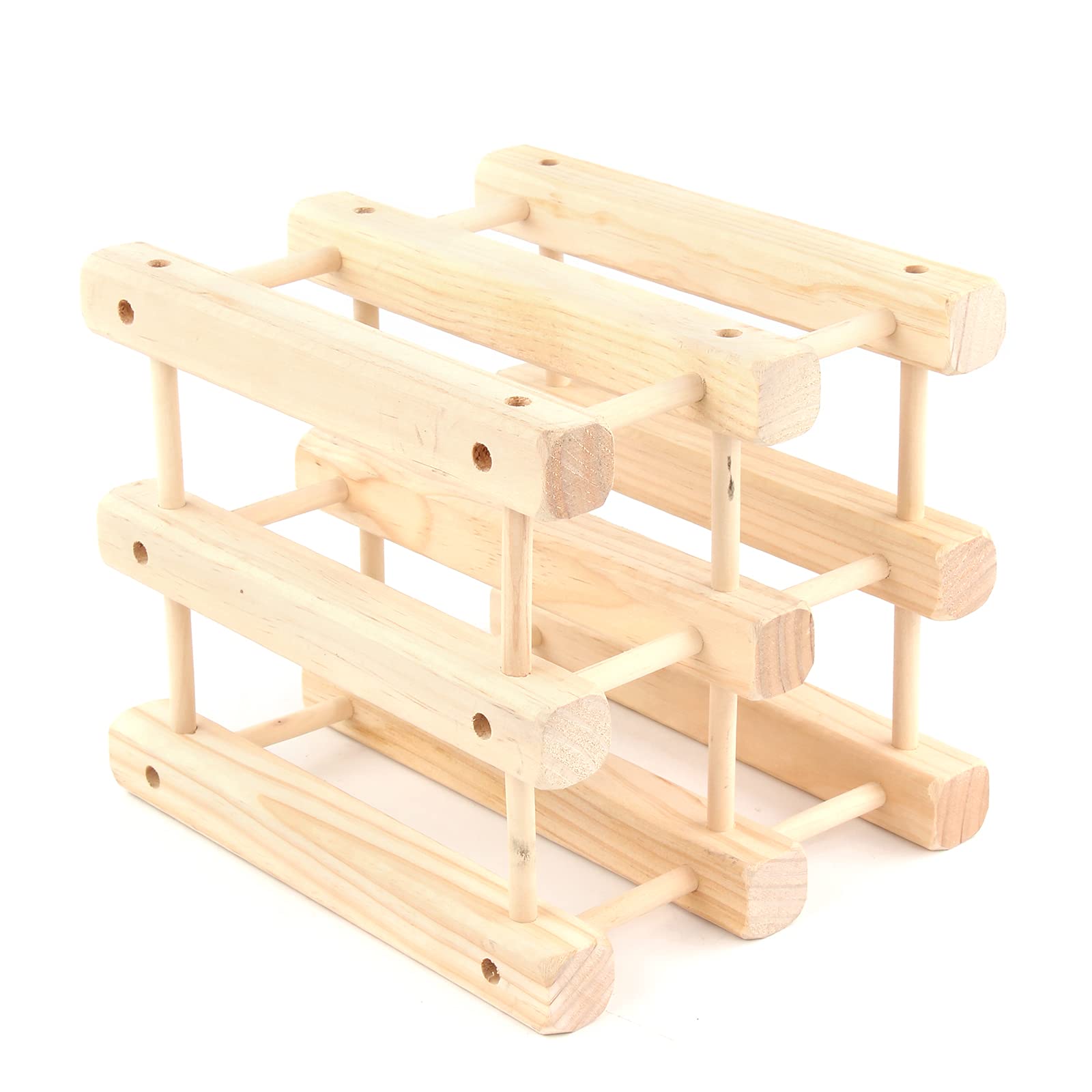VPABES 20 Bottles Wine Rack Holder, Floor Table Standing Solid Wood Wine Rack, DIY Stackable Modular Wine Bottle Display Storage Organizer Shelf for Home Kitchen Restaurants