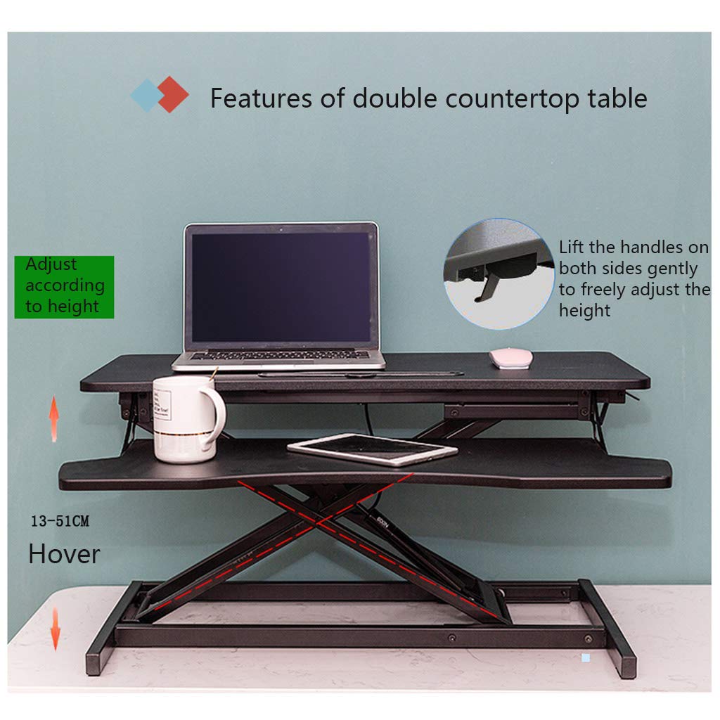 NJYT Monitor Stand Computer Stand Multifunctional Foldable Office Desk Organiser Ergonomic Tray Mount with Keyboard Tray(Color:Wood)