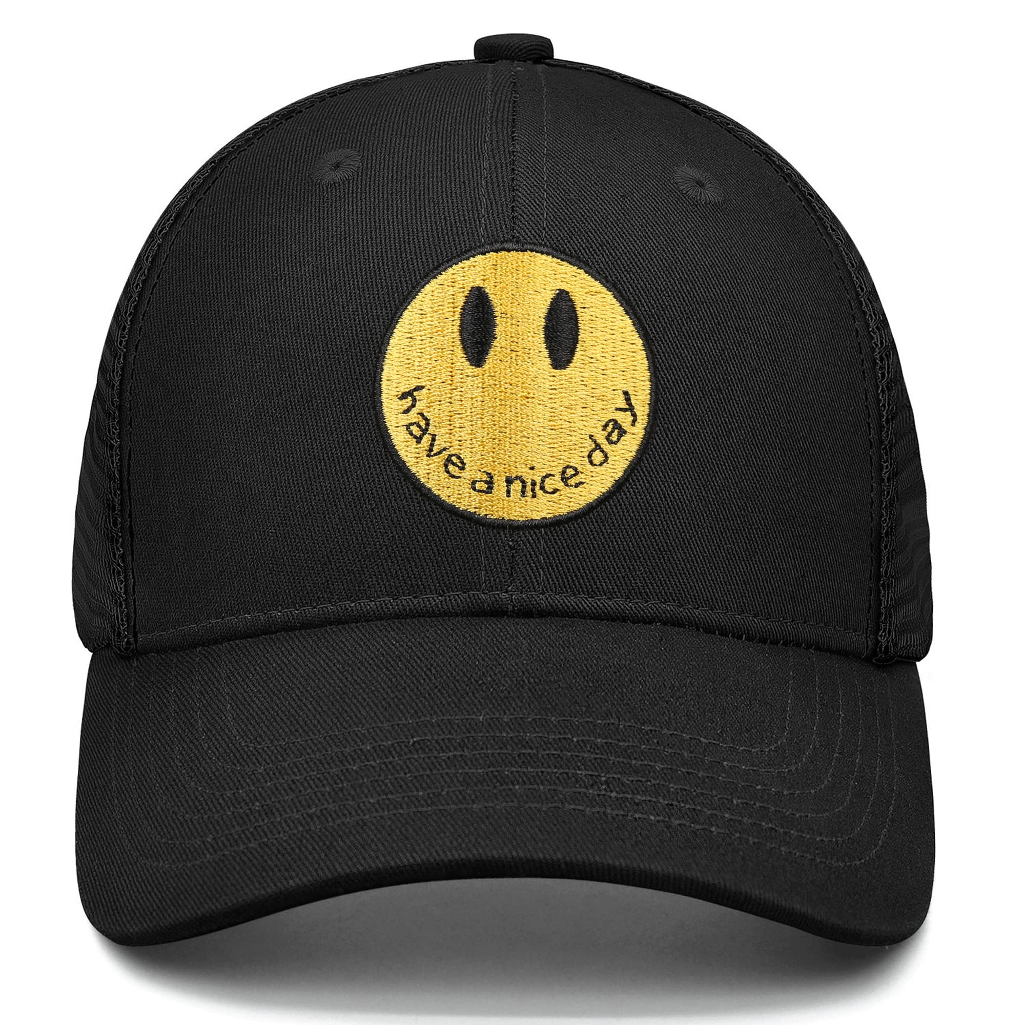 Sotpuebo Smile Face Hat Embroidered Have A Nice Day Hat Smile Face Trucker Hat for Men Women, Smiley Face Gifts