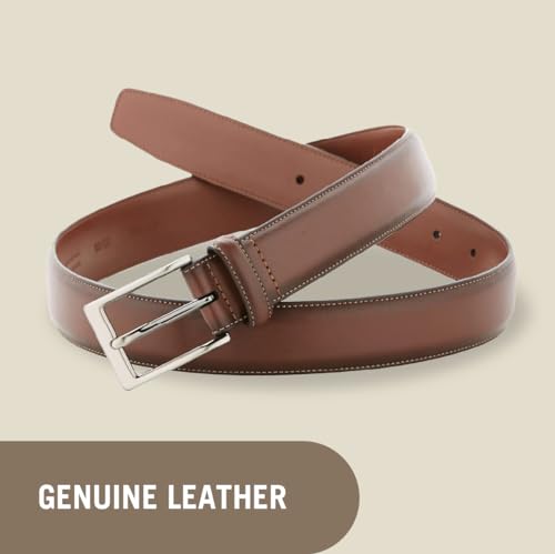Perry Ellis Men's Leather Amigo Dress Belt, Black, 34