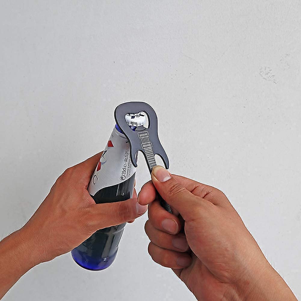 PEPKICN Rock Guitar Style Spatula & Tongs and Stainless Steel Electric Guitar Shape Bottle Opener