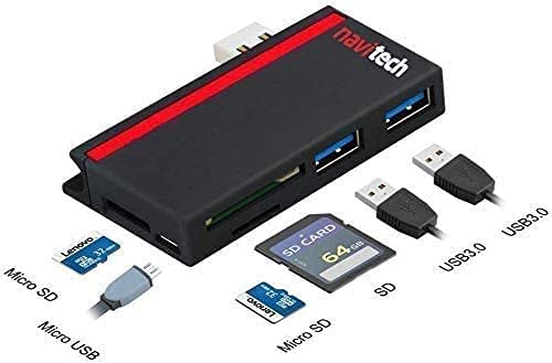 Navitech 2 in 1 Laptop/Tablet USB 3.0/2.0 HUB Adapter/Micro USB Input with SD/Micro SD Card Reader Compatible with ASUS Chromebook Flip C214 11.6"