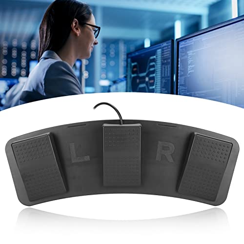 USB Triple Foot Switch Pedal, Multifunctional Mechanical USB Foot Switch, 3 Key Custom Programming for Playing Game Factory Testing