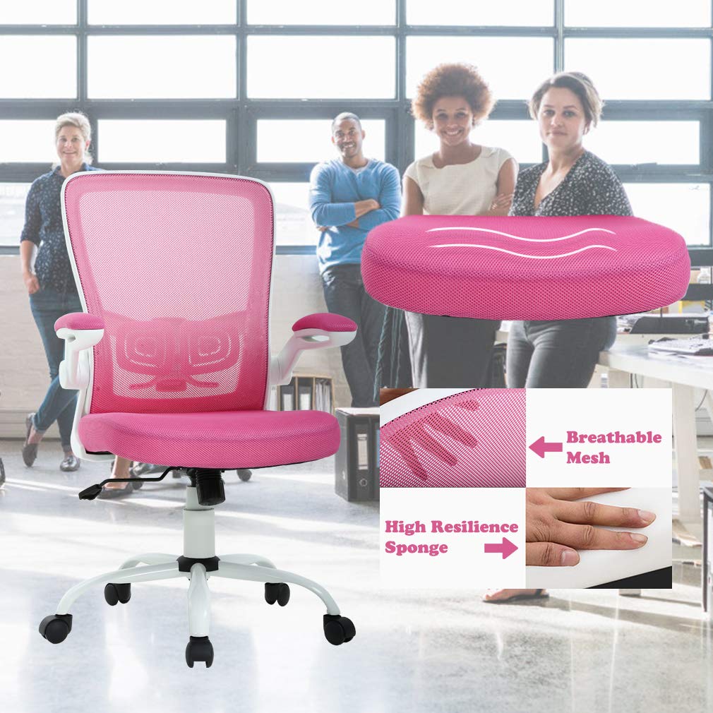 Office Chair Desk Chair Mesh Computer Chair Ergonomic Executive Swivel Rolling Chair Computer Stool with Lumbar Support (Blue)