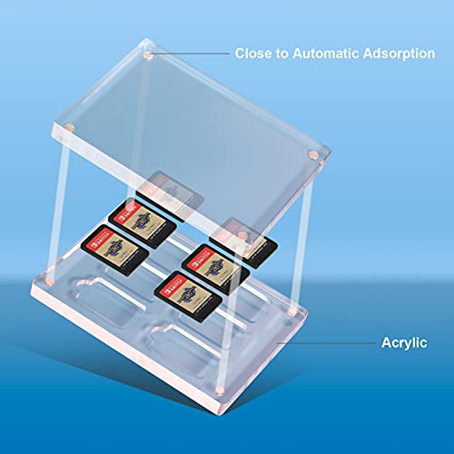 Switch Game Card Case - UPAFEXXI Game Card Storage Box Include 6 Game Card Slots Holders for Nintendo Switch NS NX, Transparent Display of Switch Game Card Cartridge
