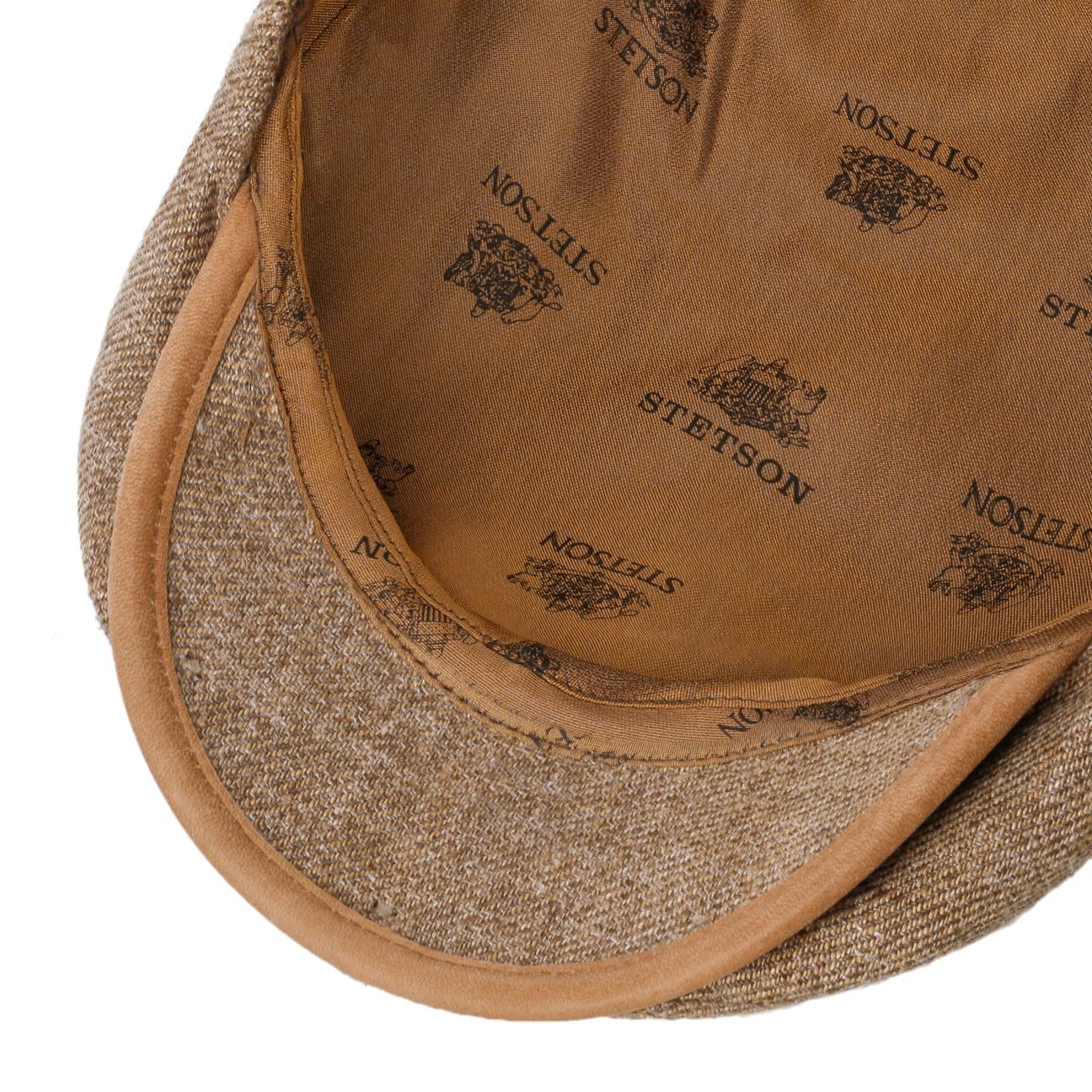 Stetson Kent Merrick Linen Flat Cap Men Brown-Mottled 7 1/2