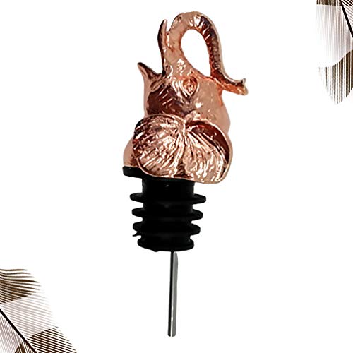 Yarnow Elephant Wine Pourer, Animal Wine Pourer Liquor Pour Spouts Bottle Pourer for Christmas for Bar Party Restaurant (Rose Gold)