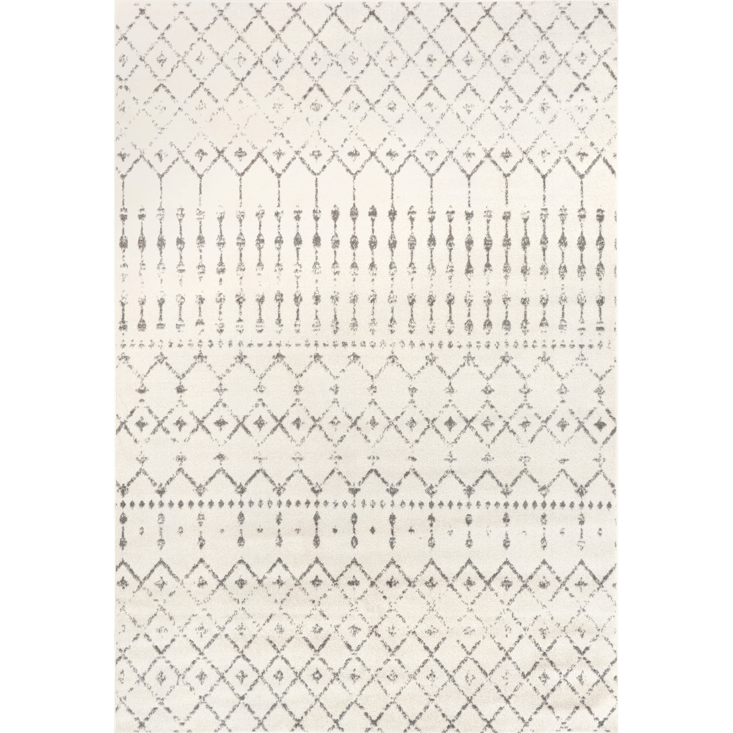 nuLOOM 5x7 Moroccan Blythe Area Rug, Grey, Faded Bohemian Design, Stain Resistant, For Bedroom, Dining Room, Living Room, Hallway, Office, Kitchen, Entryway