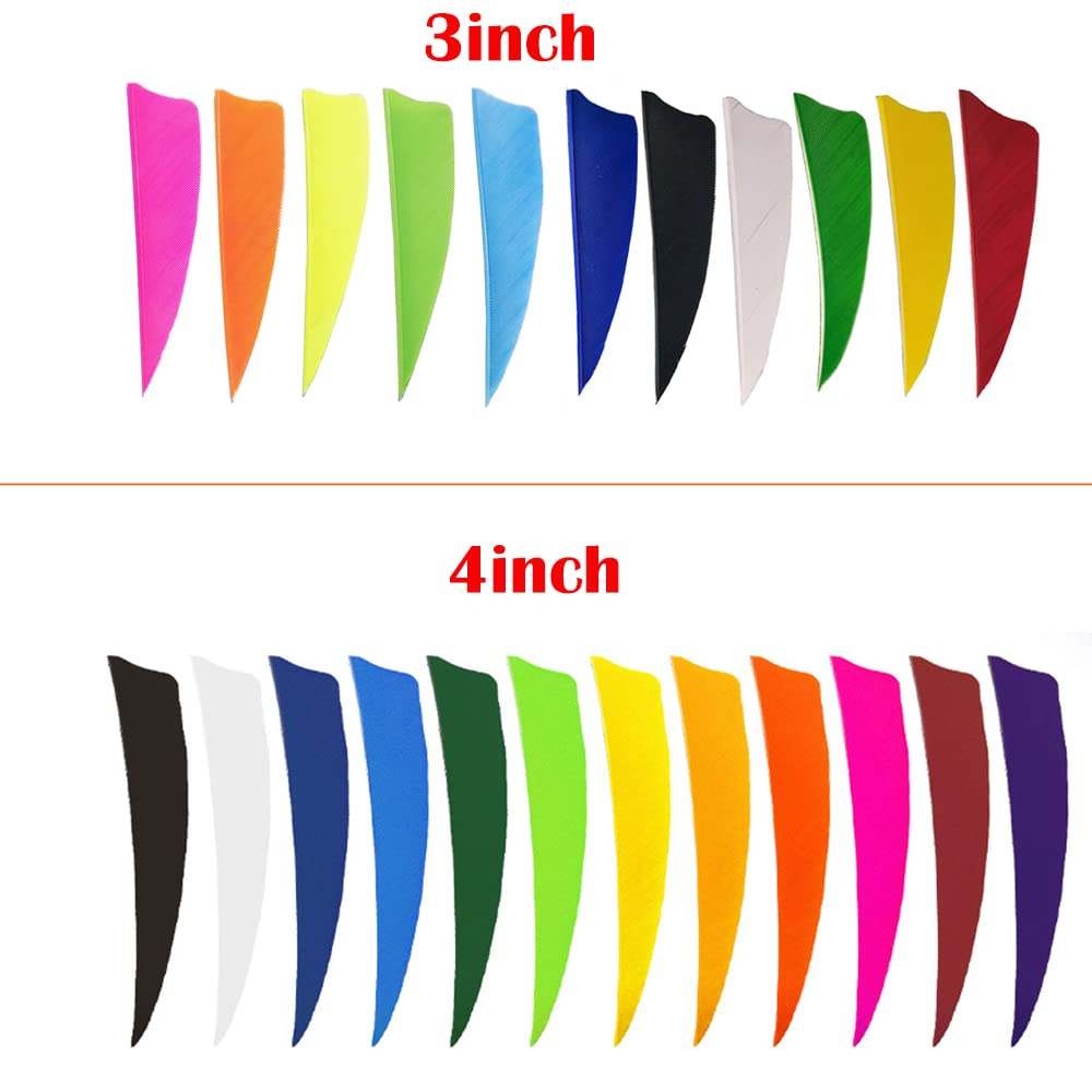 ZSHJGJR 50pcs 3" 4" 5β Shield Cut Archery Fletches Arrow Feathers Turkey Feather Right/Left Wing for DIY Hunting Arrows Accessories (5 Inch, Right Wing, Pink)