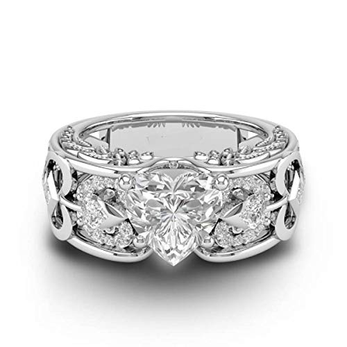 Ultimate Design 2.00CT Heart Cut Lab Created Diamond Eternity Wedding Band Ring 14K White Gold Finish For Women (8)