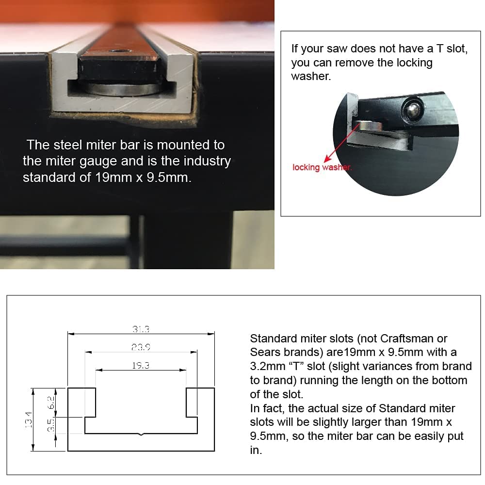 O'SKOOL 18 Inch(457mm) Miter Gauge Fence system