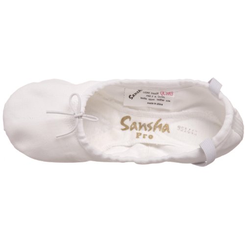 Sansha unisex-adult Pro 1 Canvas Ballet Slipper,White,15 W (13 W US Women's/11 W US Men's)