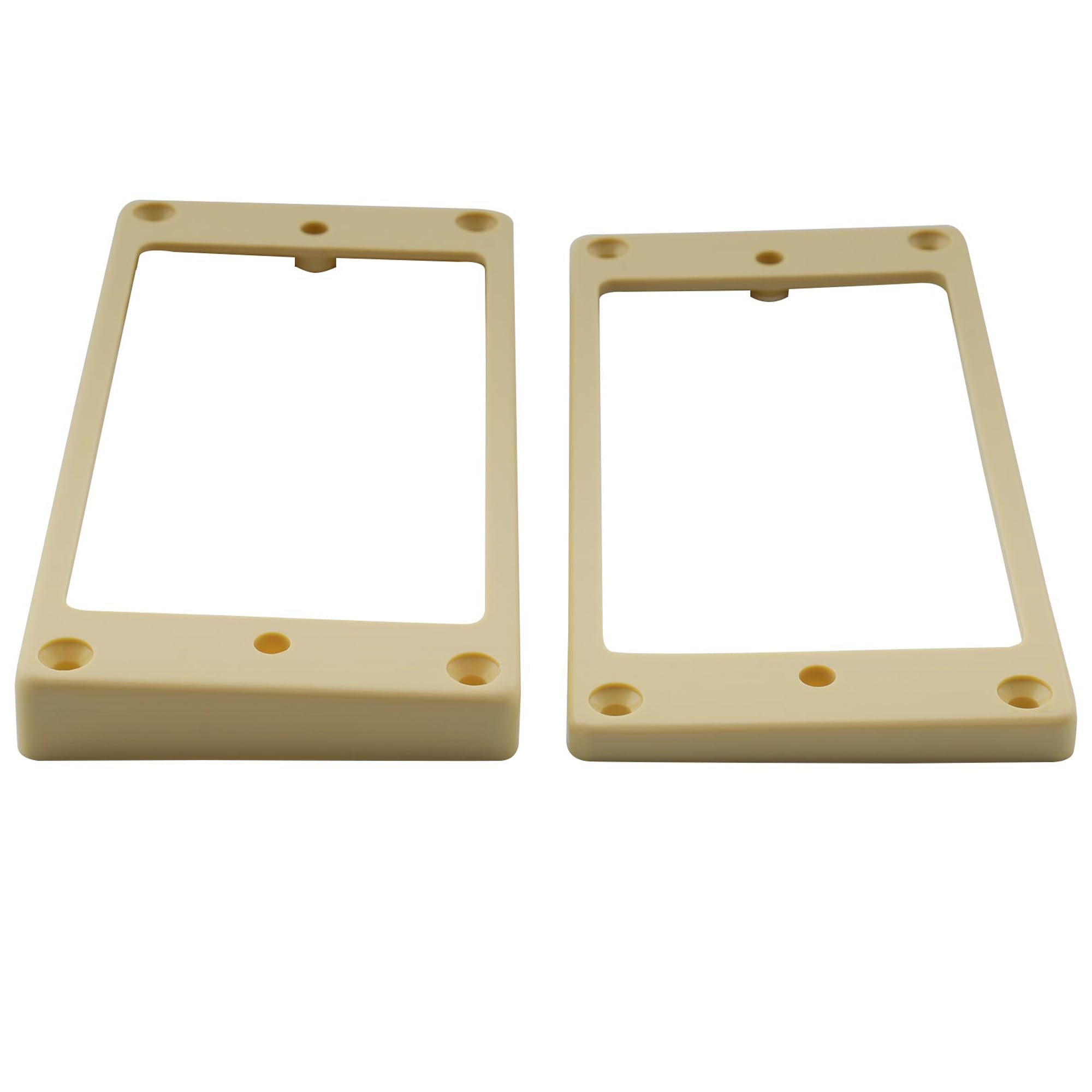Musiclily Pro Plastic Humbucker Pickup Ring Flat Bottom Neck Bridge Pickup Frame Set for Electric Guitar, Cream
