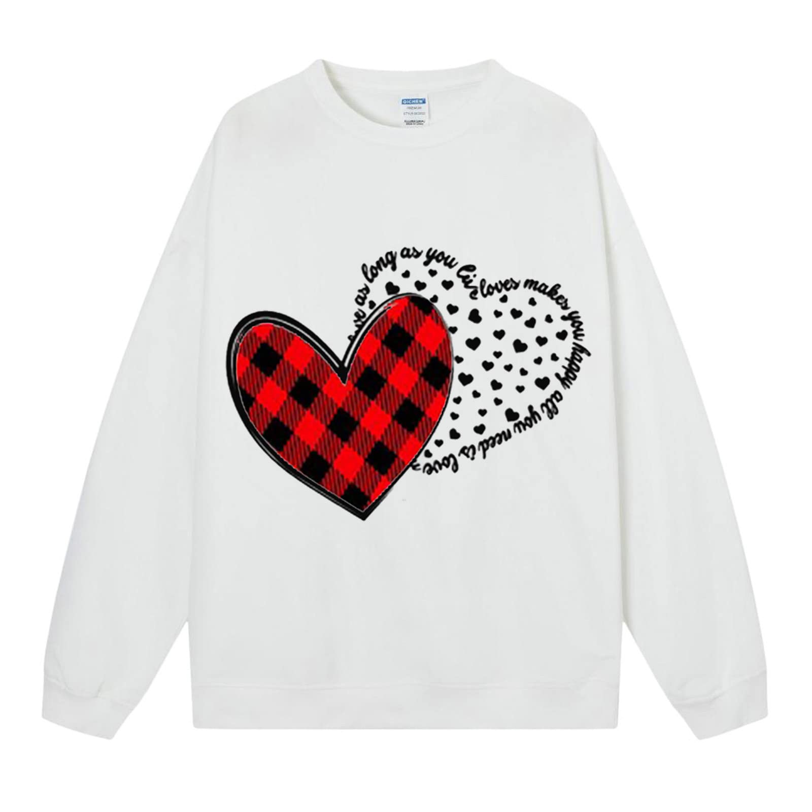 Valentine's Day Love Letter Printed Women's Fleece Two Piece Outfit Half Zip Sweatshirt and Joggers Pants Set Tracksuit