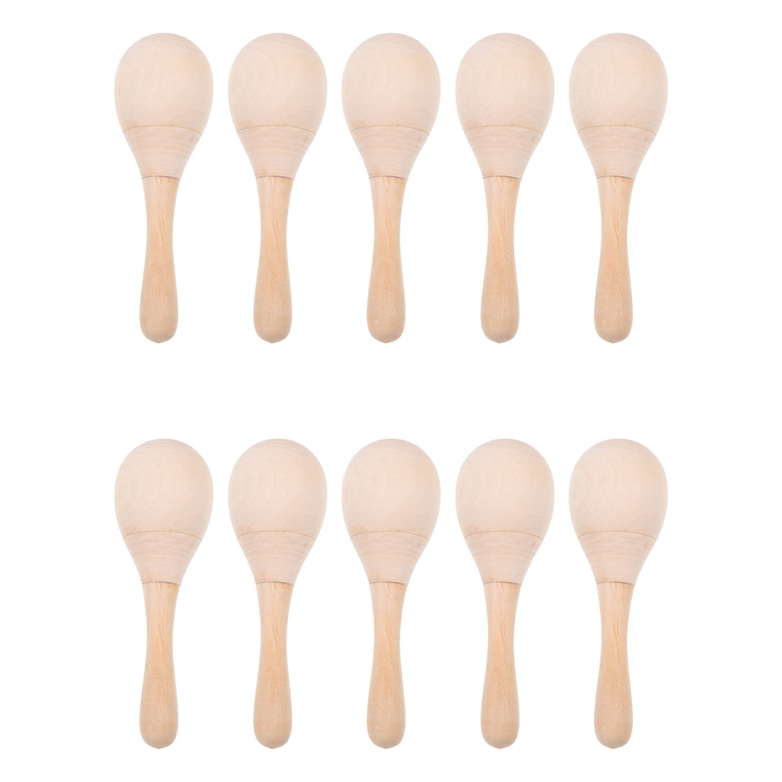 ULTNICE Mini Wooden Maracas Wood Hand Maracas Blank Percussion Rattles Unfinished Wooden Maracas DIY Blank Maracas (10Pcs)…