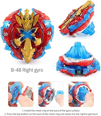 OBEST Bey Battling Gyro Tops Burst with Launchers and Stadium Arena, 4 Spinning Tops + 2 Launchers + 1 Arena