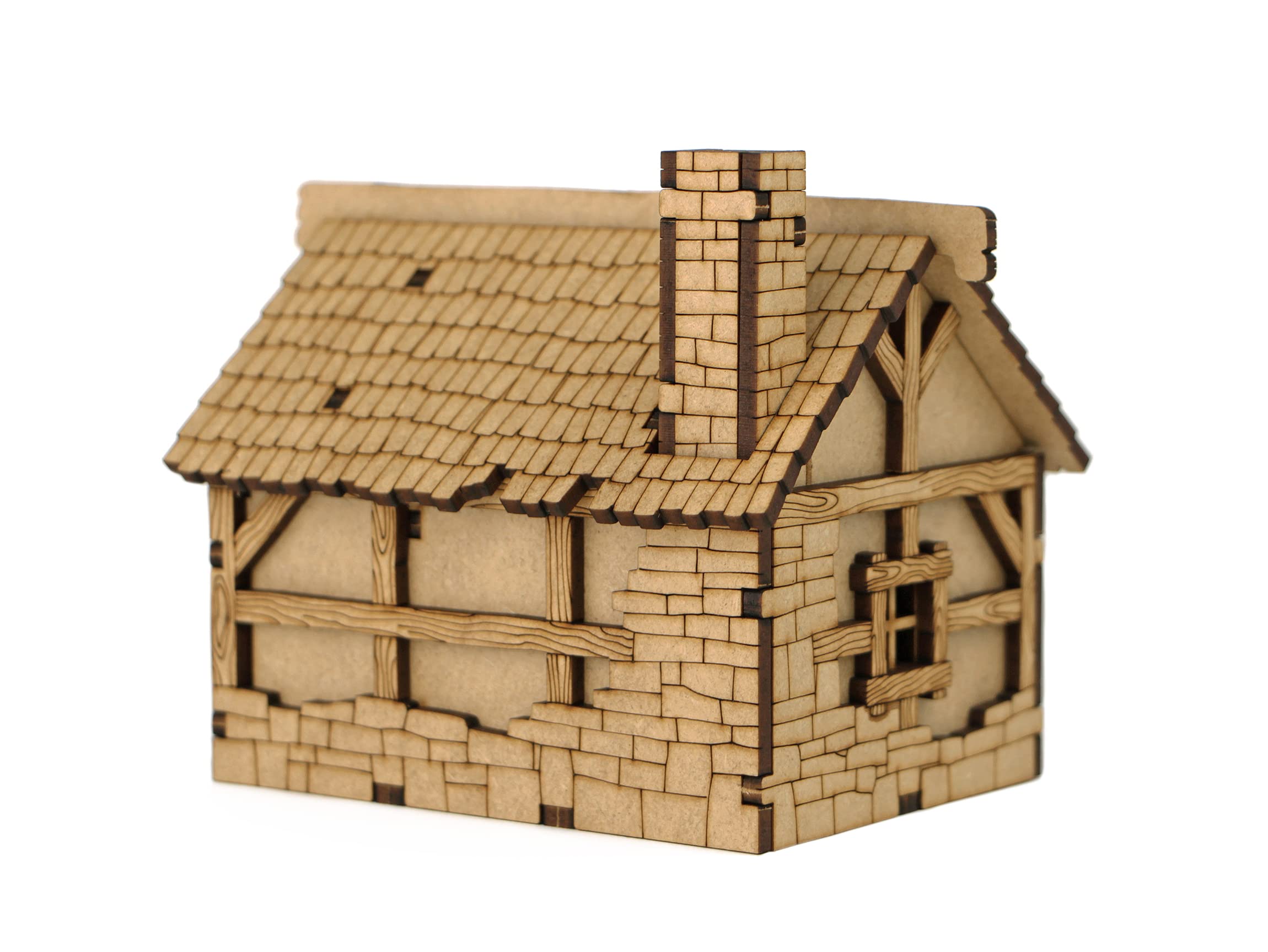 TowerRex Small House DND Terrain Building - DND Accessories for Dungeons & Dragons, Pathfinder, Warhammer, Tabletop Battle map, Wargaming Terrain kit, RPG Scenery for 32mm, 28mm miniatures